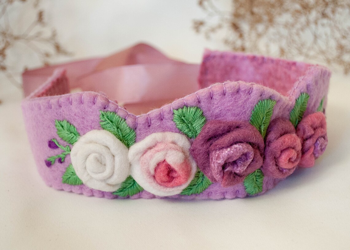 Waldorf Crown , Wool Birthday Crown, Felt Birthday Crown, Pink Crown ...