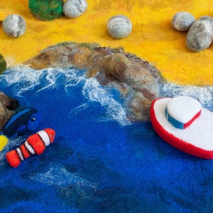 Felt Play Mat - Sea and Beach Felt Playscape, Wool , Waldorf Toys ...