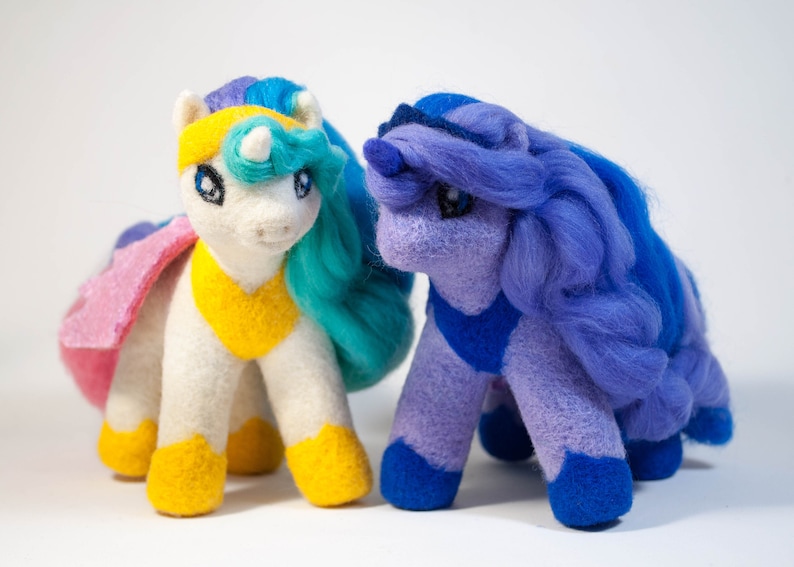 Needle Felt Princess Celestia , Princess Luna, My Little Pony, Needle ...