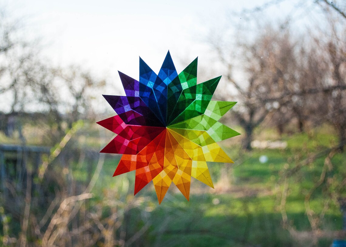 Waldorf Window Stars Rainbow Window Christmas Decals Kite - Etsy