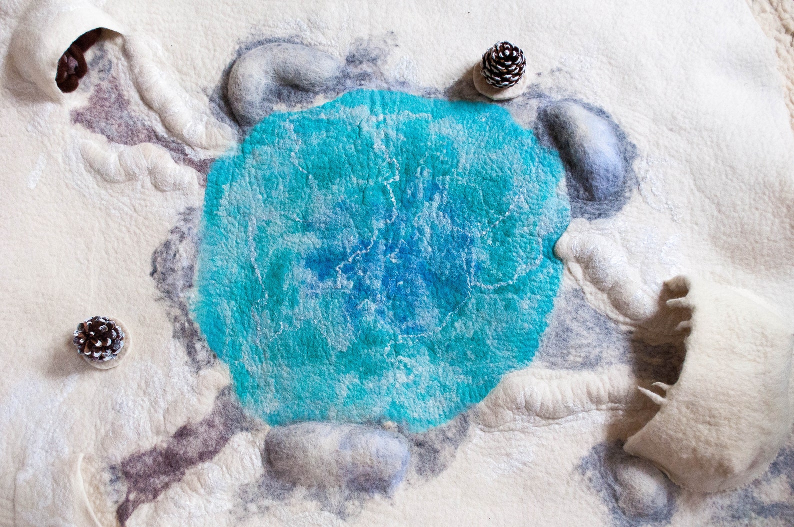 Felt White Polar Play Mat Waldorf Play Mat Felt Playscape - Etsy