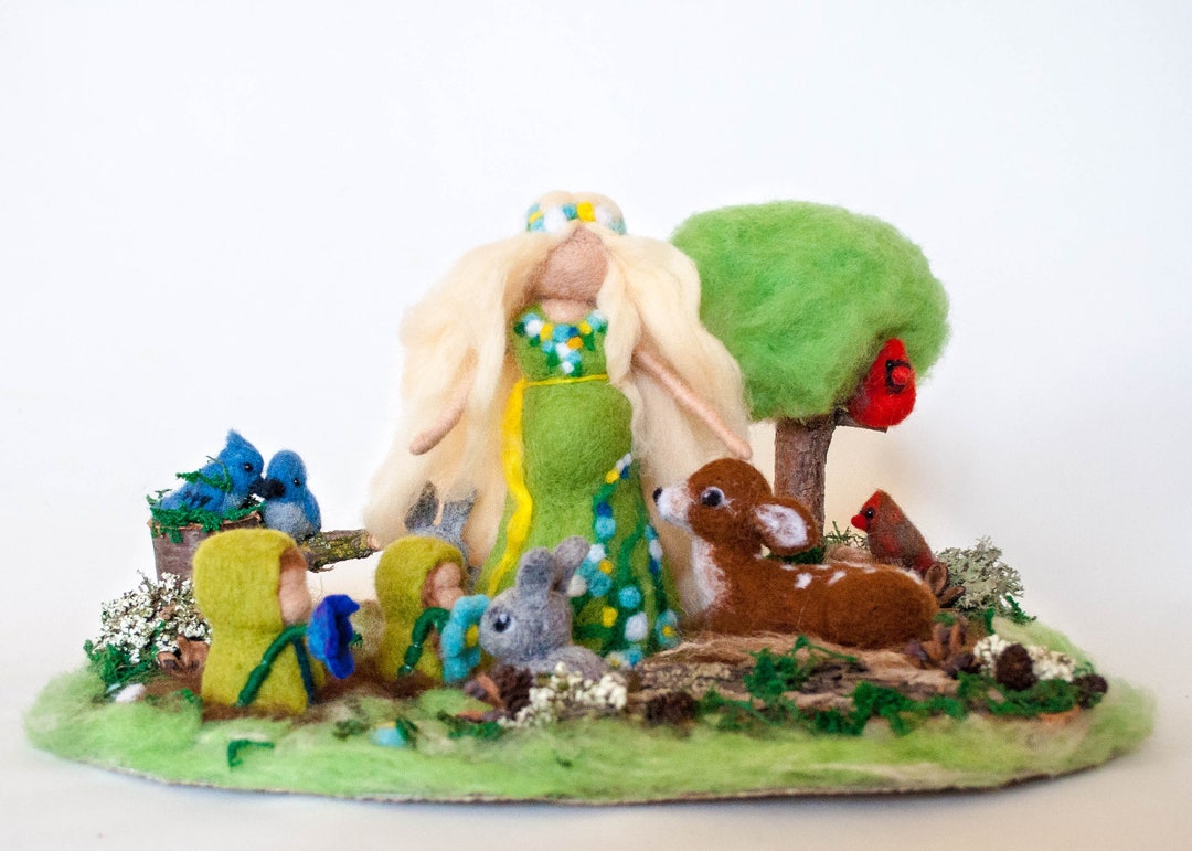 Waldorf Spring, Needle Felted Doll. Spring Fairy. Nature Table. Spring ...