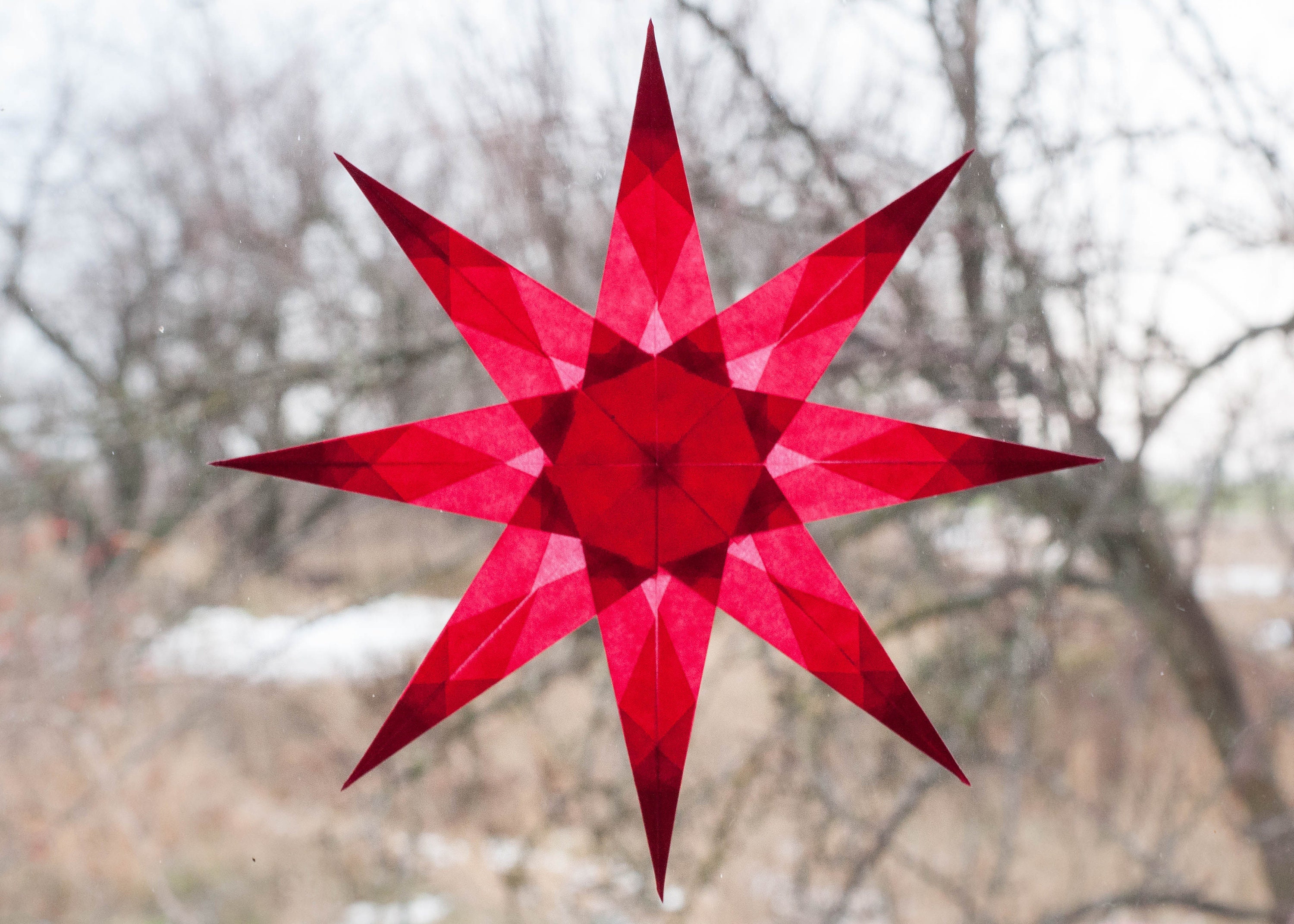 Waldorf Window Stars Red Window Christmas Decals Kite Paper Christmas ...