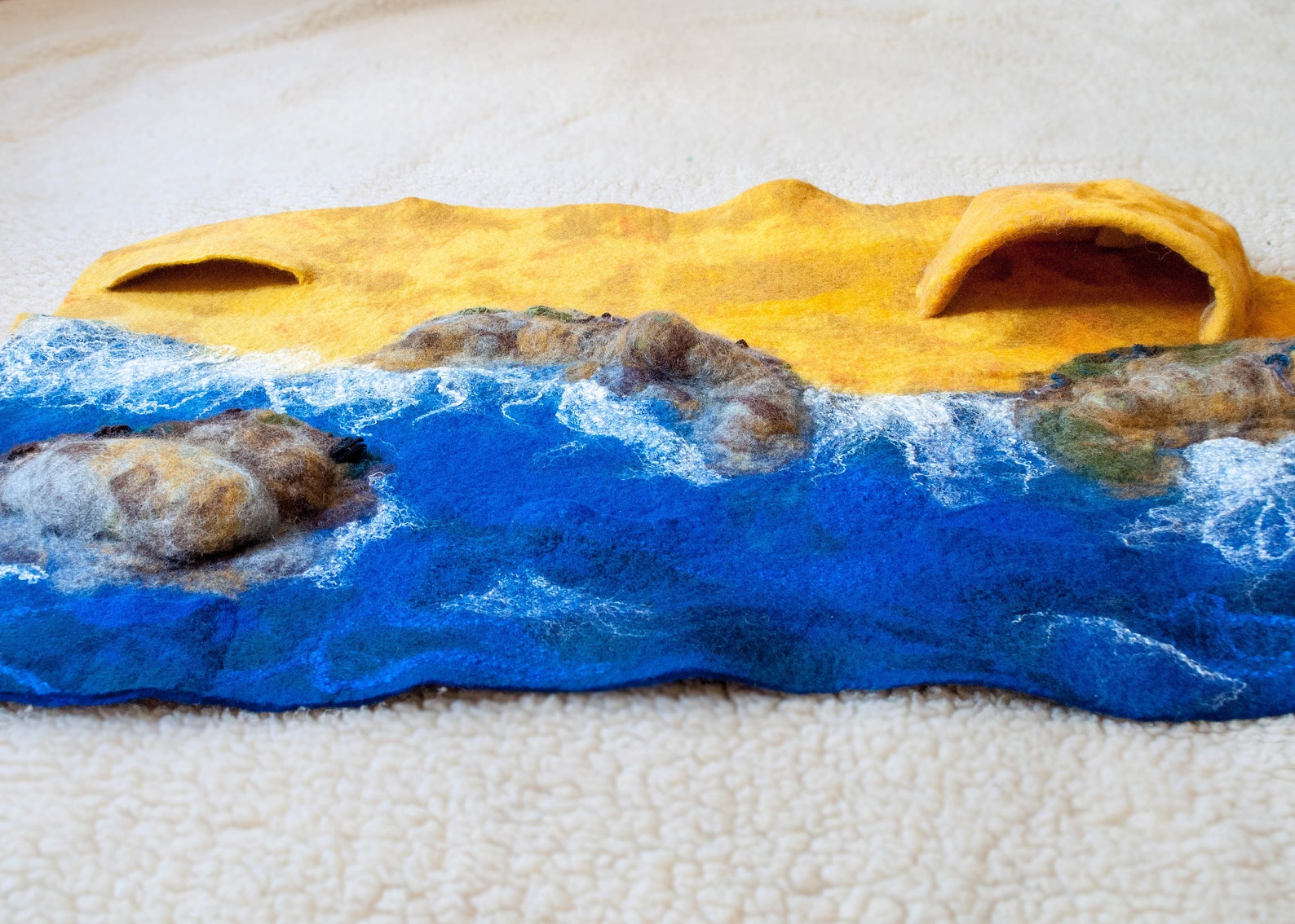 Felt Play Mat - Sea and Beach Felt Playscape, Wool , Waldorf Toys ...