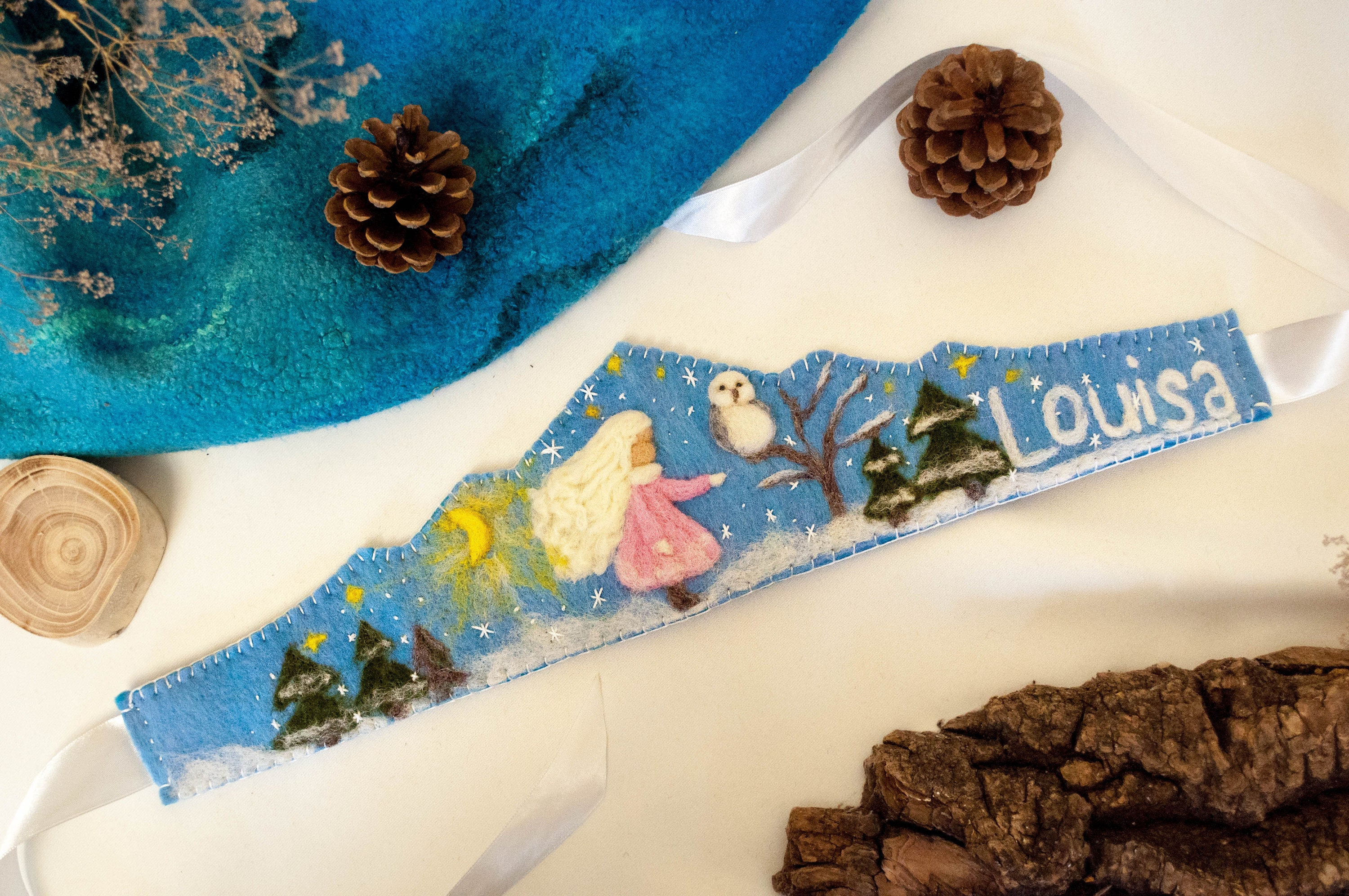 Waldorf Personalized Blue Crown, Wool Birthday Crown, Felt Birthday ...