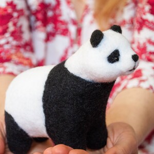 Needle Felted Panda Family With Felted Play Mat, Baby Panda, Panda ...