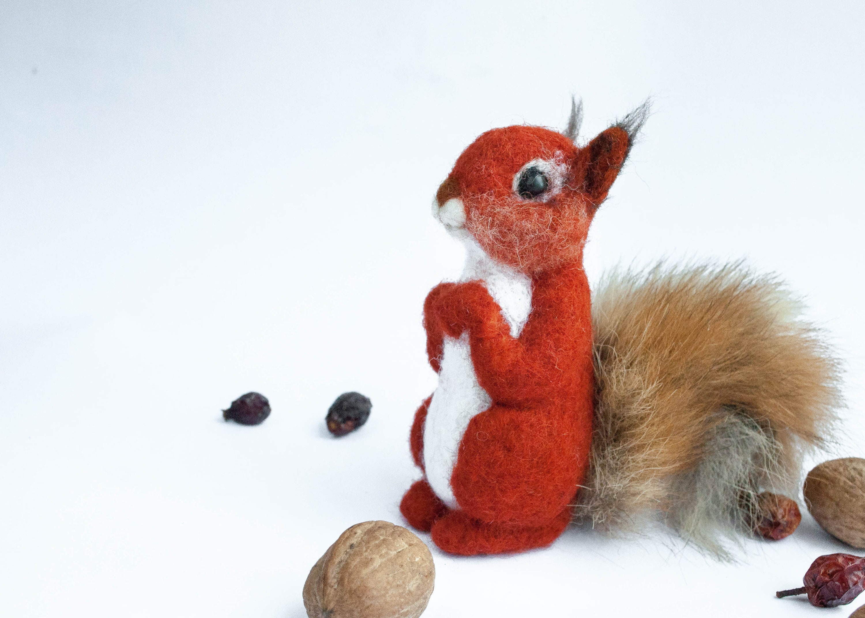 Needle Felted Squirrel wool animals wool squirrel felt | Etsy