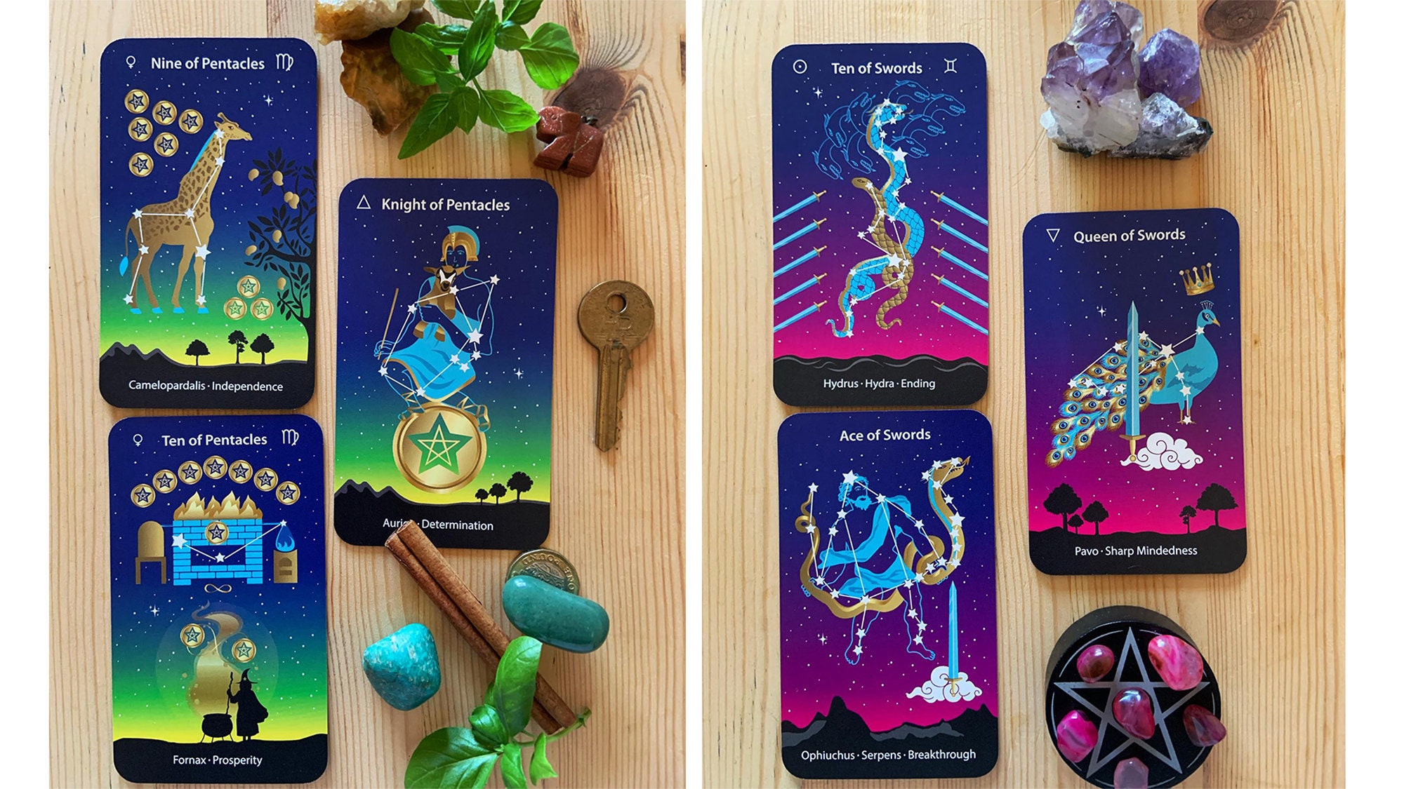 STARBRIGHTS TAROT 88 Constellations Tarot Deck Stars Myths Moon Phase and Astrology Zodiac Signs ...