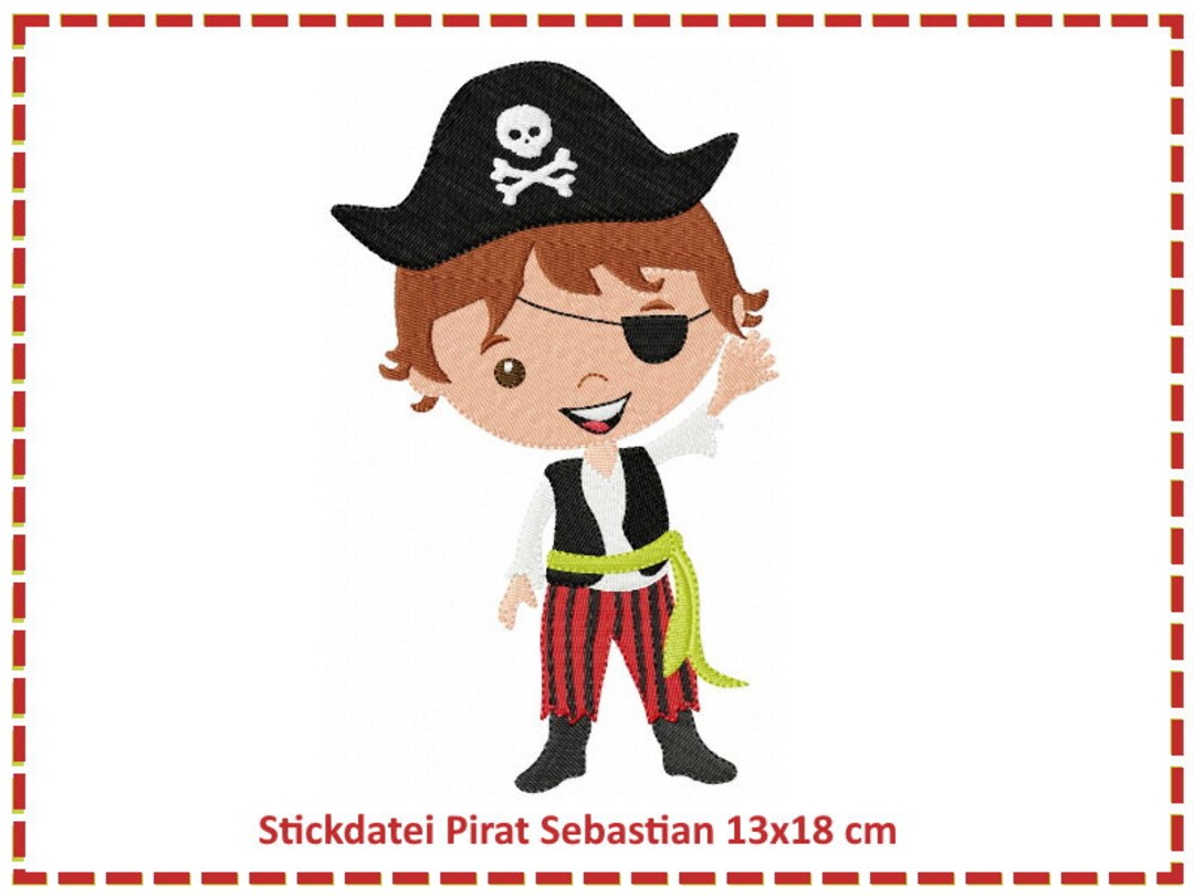 Embroidery File Pirate Sebastian 13x18 - Etsy