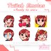 Chibi Twitch Emotes Red Hair With Ponytail Streamer Cute Girl Emotes - Etsy