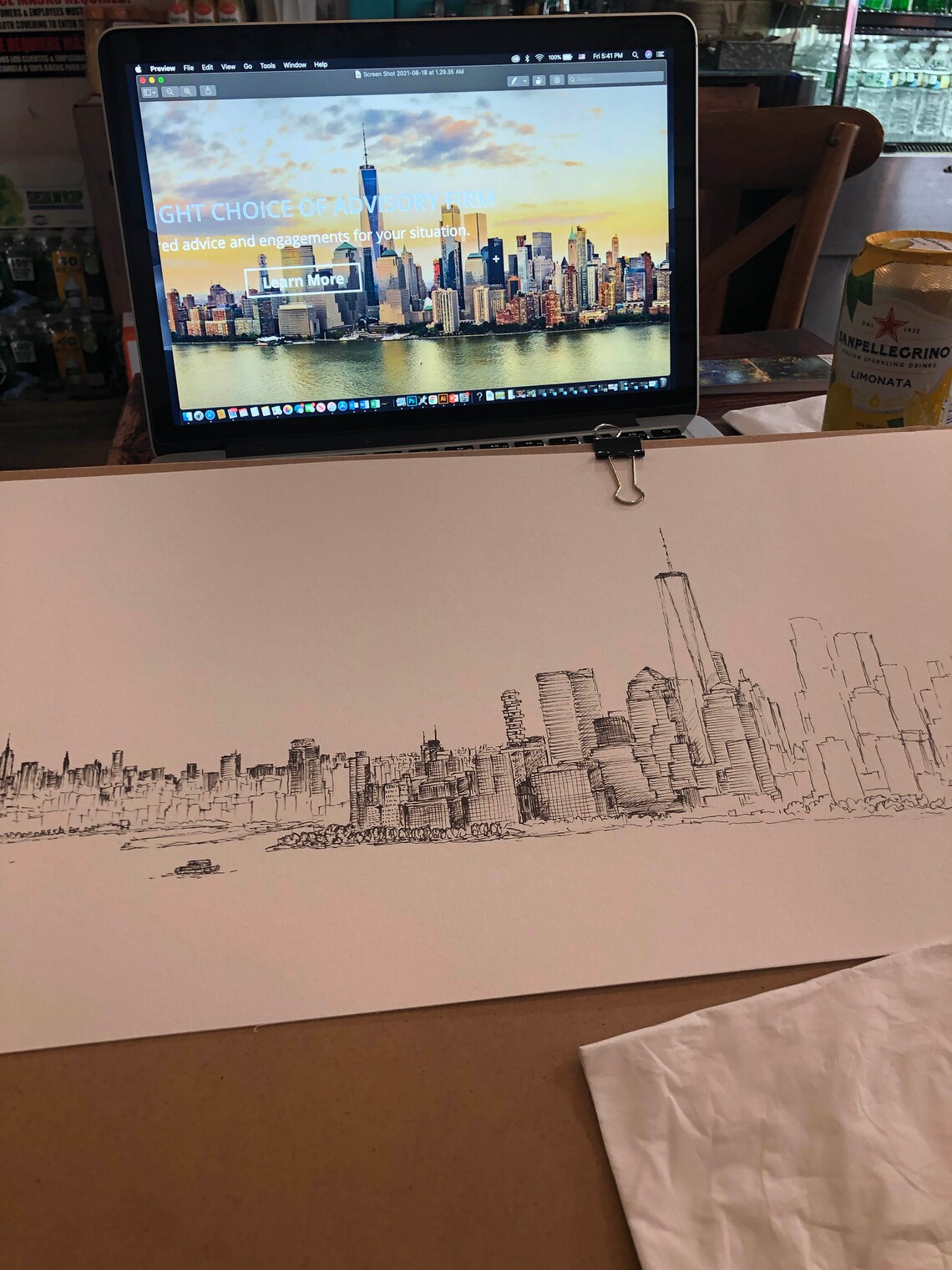 New York City Sketch Poster Hand Drawing New York Panoramic - Etsy