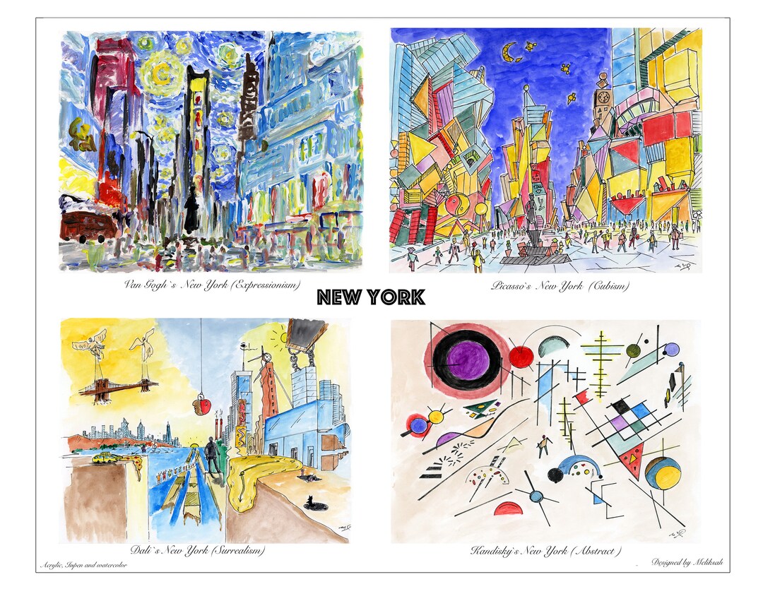 New York, Abstract ,expressionism ,new York Starry Night, Print ...