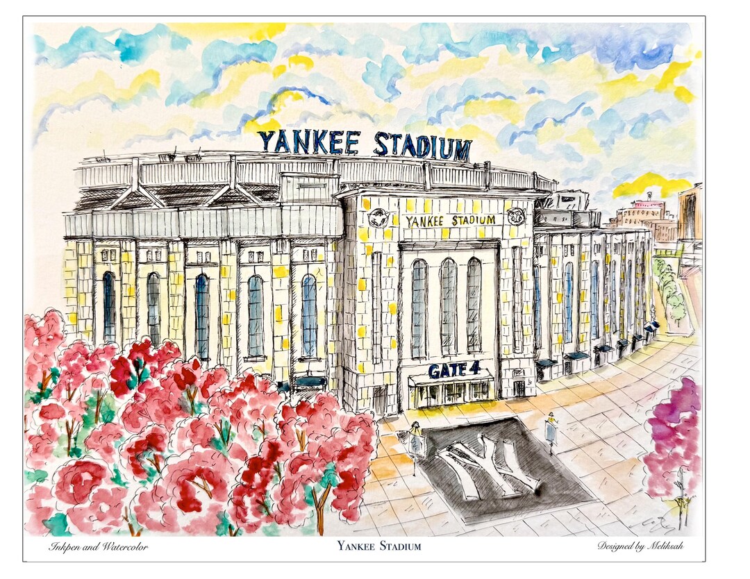 New York Yankee Stadium Outside , Print, Special Artwork, Wall Decor ...