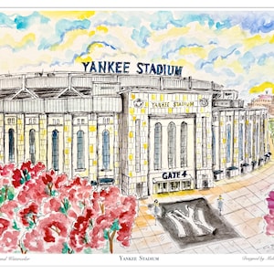 New York Yankee Stadium Outside , Print, Special Artwork, Wall Decor ...
