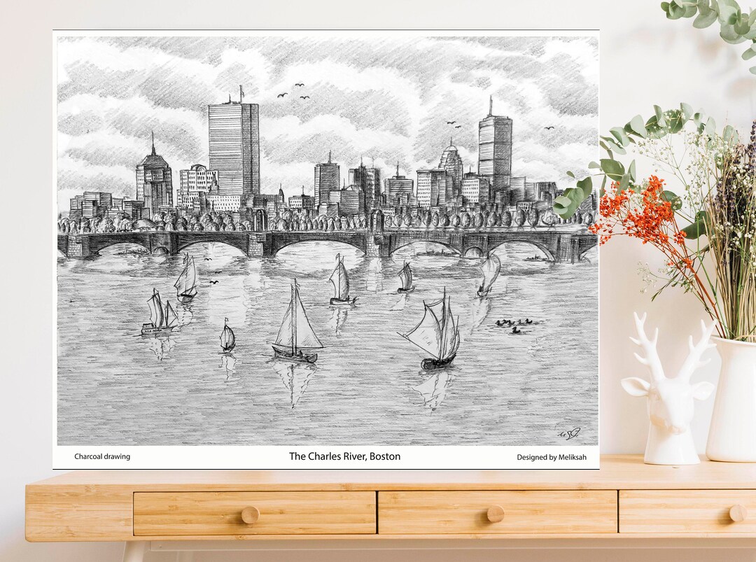 Boston Drawing,boston Print, Boston, Boston Wall Decor, Print for ...