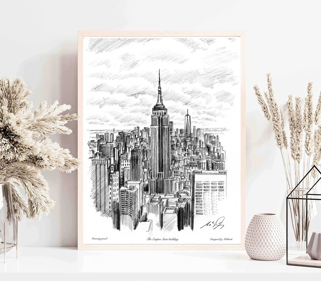 Original Empire State Drawing ,empire State, Empire State Building ,new ...