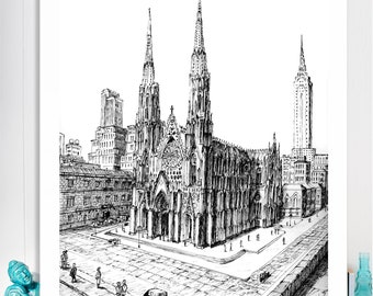 Church Pen Art - Etsy