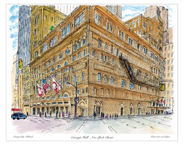 Carnegie Hall, New York Classic Building Carnegie ,print ,broadway ...