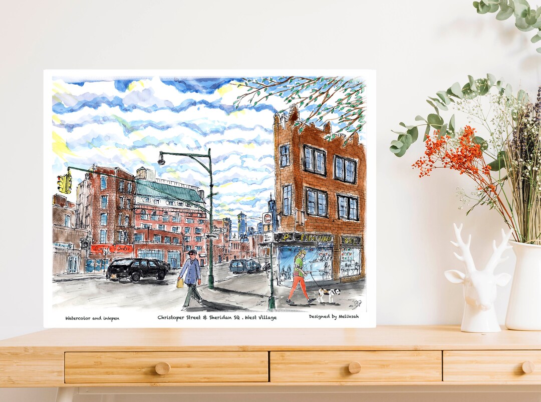 New York Print, Christopher St Station, 7th Ave, Christopher St, West ...