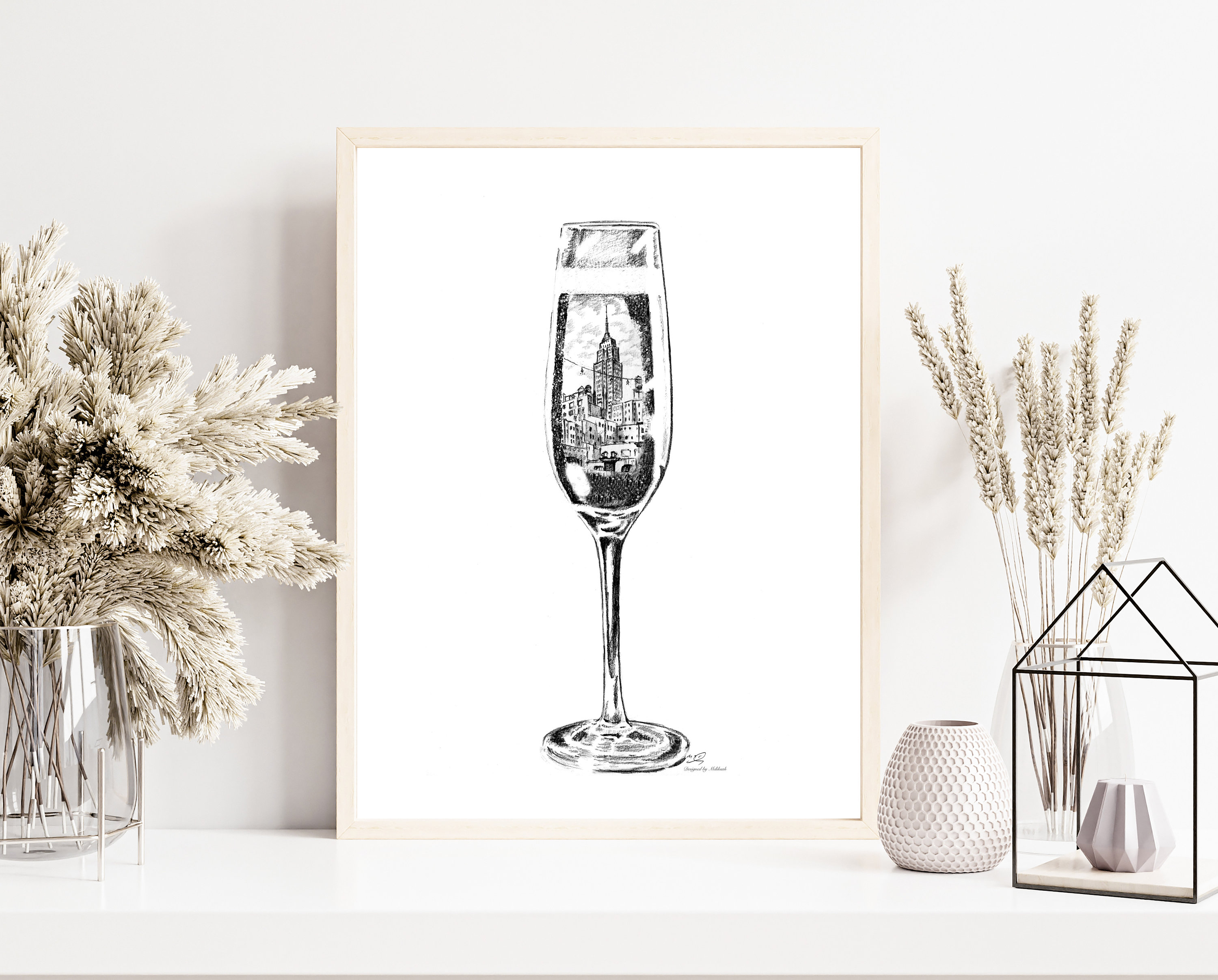 Champagne Flute Drawing