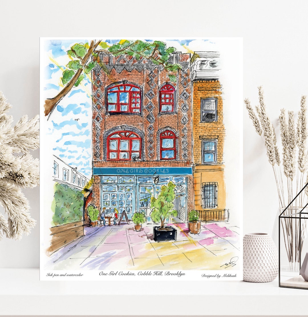 One Girl Cookies, Cobble Hill, Brooklyn, Print, Water Color, Awarded ...