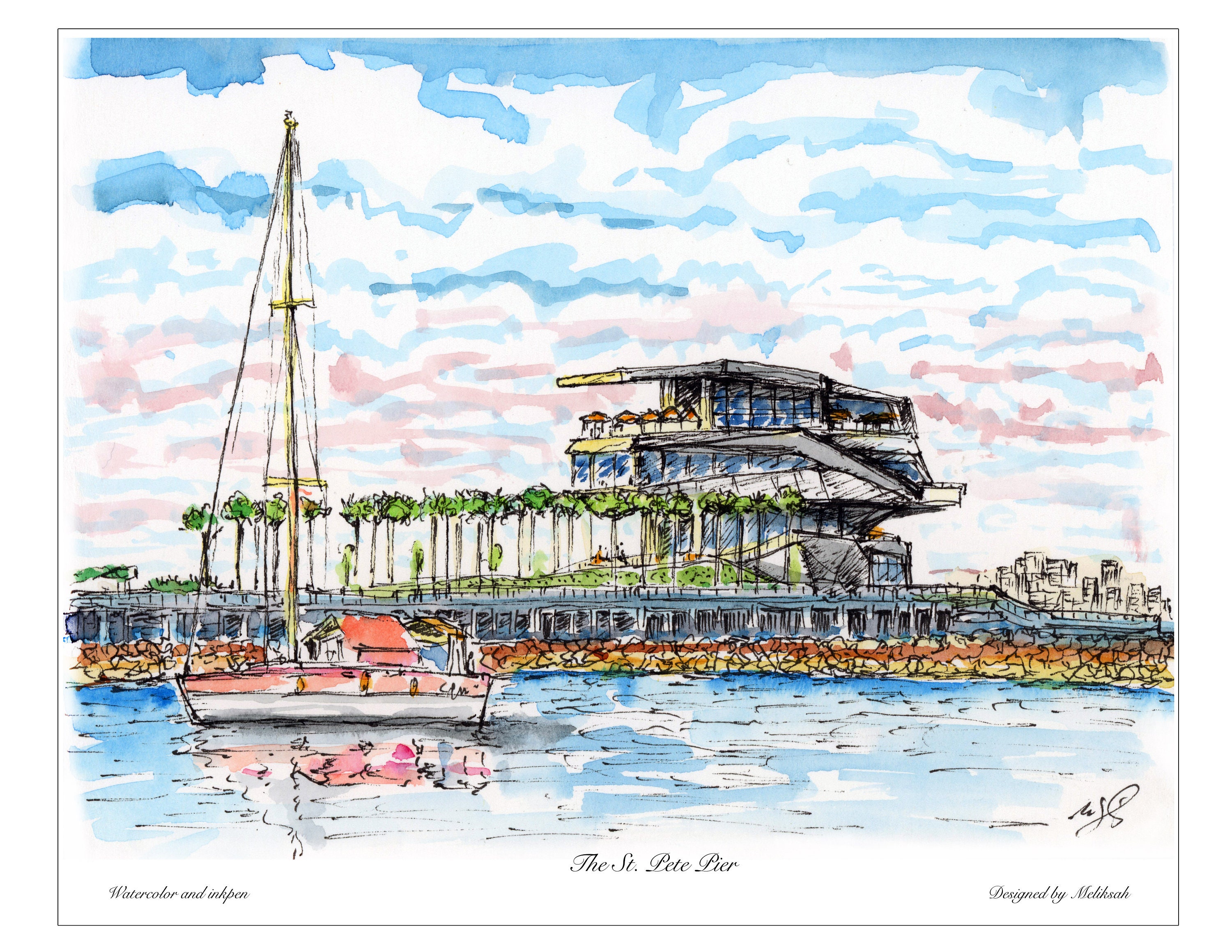 The St. Pete Pier St. Petersburg Florida Florida Saint - Etsy