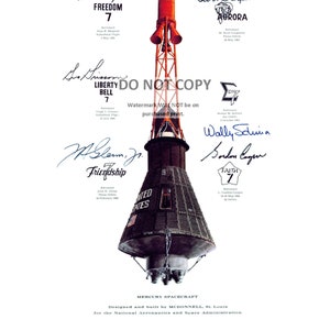 NASA Mercury Mission Photo: Insignia & Reprint Autographs - Etsy