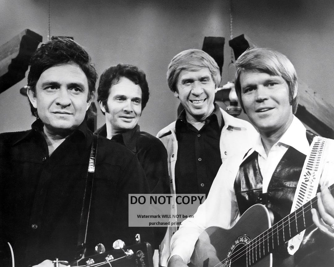 Johnny Cash, Merle Haggard, Buck Owens & Glen Campbell - 5X7, 8X10 or ...