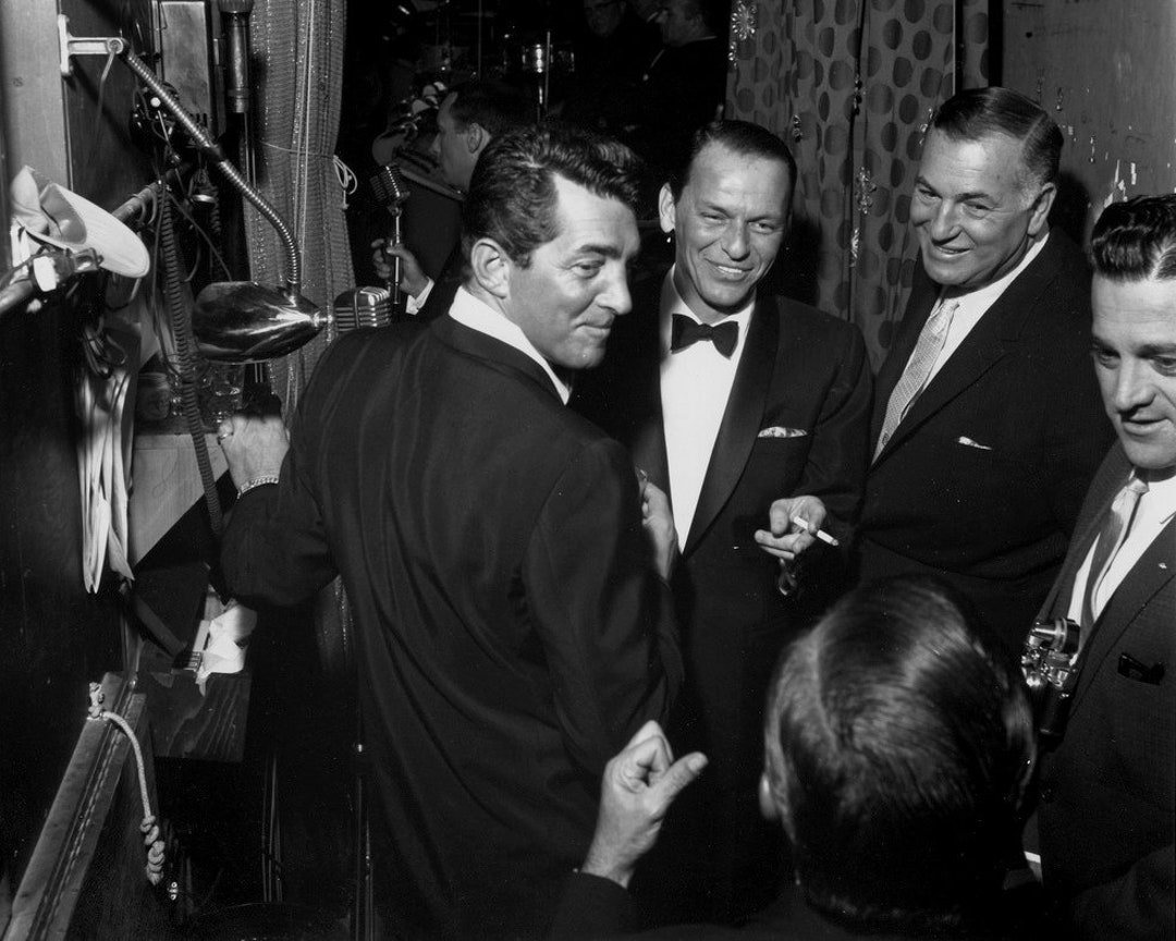 Dean Martin and Frank Sinatra of the Rat Pack Backstage at the Sands in ...