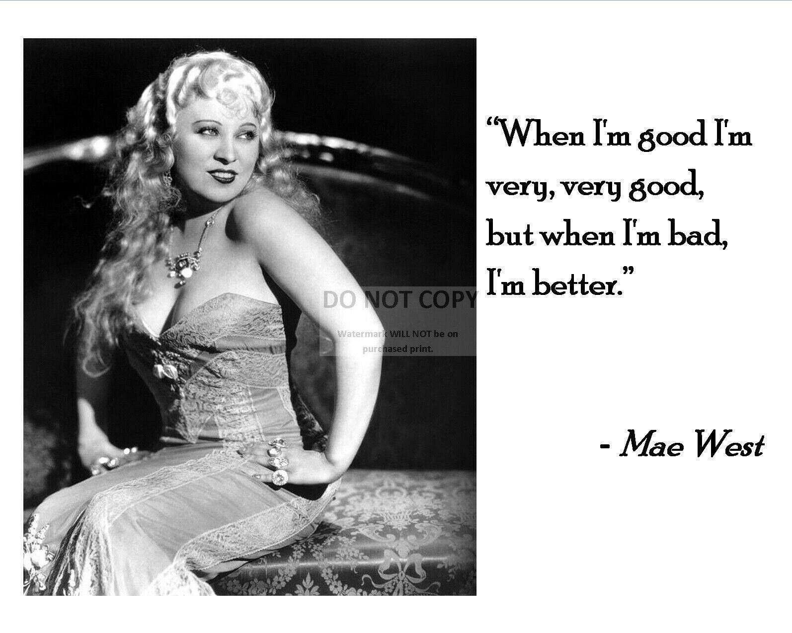 Mae West Quote 2: when I'm Good I'm Very Very - Etsy Mae West Quote 2: when I'm Good I'm Very Very - Etsy