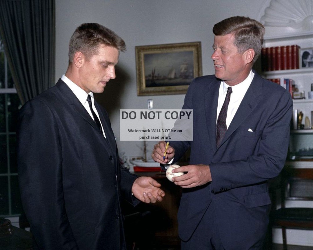 President John F. Kennedy Autographs a Baseball for New York - Etsy