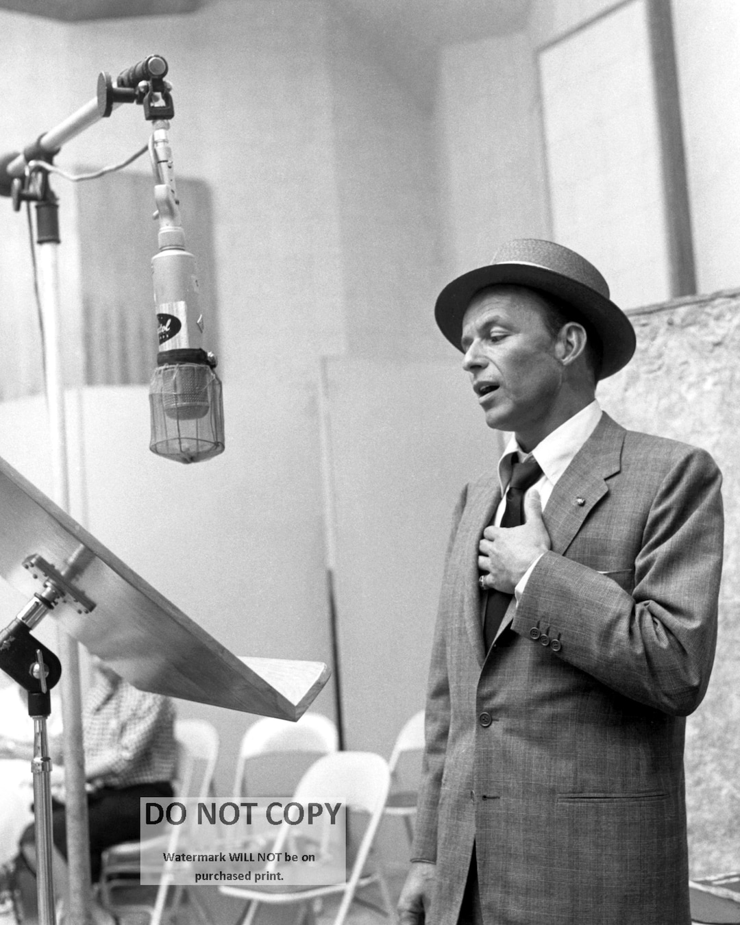 Frank Sinatra in the Capitol Recording Studio - 5X7, 8X10 or 11X14 ...