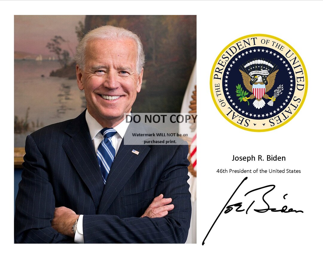 President Joe Biden With the Presidential Seal and His Signature ...