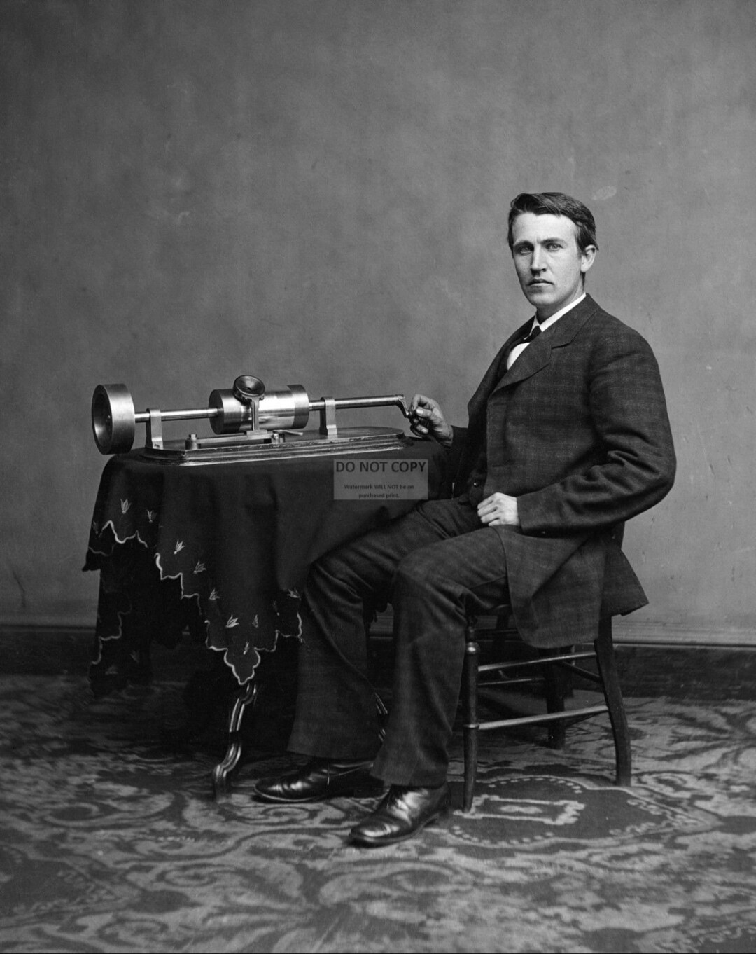 Thomas Alva Edison With His Second Phonograph 5X7, 8X10 or 11X14 Photo ...