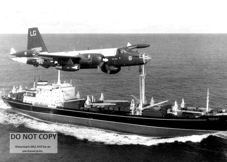 Cuban Missile Crisis Photo, US Navy P2V Neptune Over Soviet Freighter ...