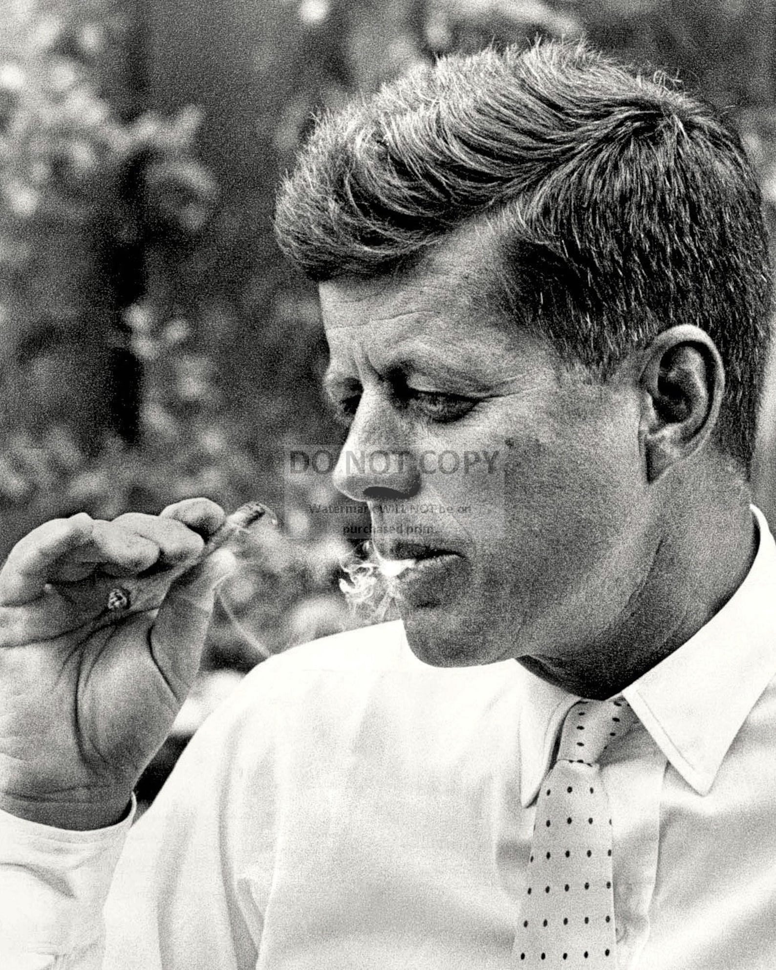 President John F. Kennedy Smokes a Cigarillo Cigar in 1963 | Etsy
