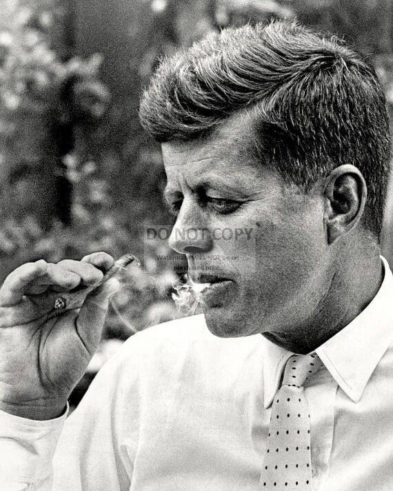 President John F. Kennedy Smokes a Cigarillo Cigar in 1963 | Etsy