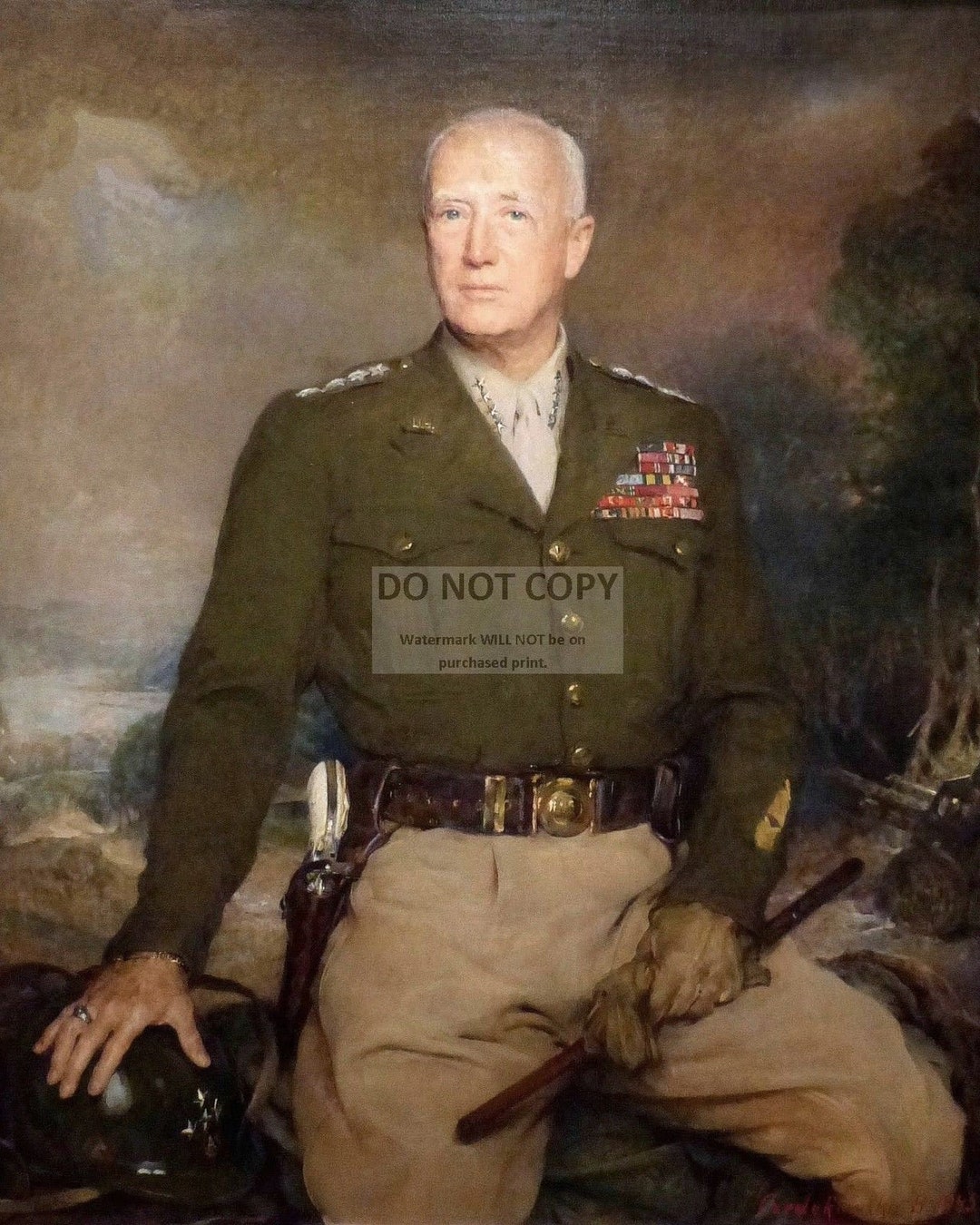 Portrait of U.S. Army General George S. Patton 8X10 or 11X14 - Etsy
