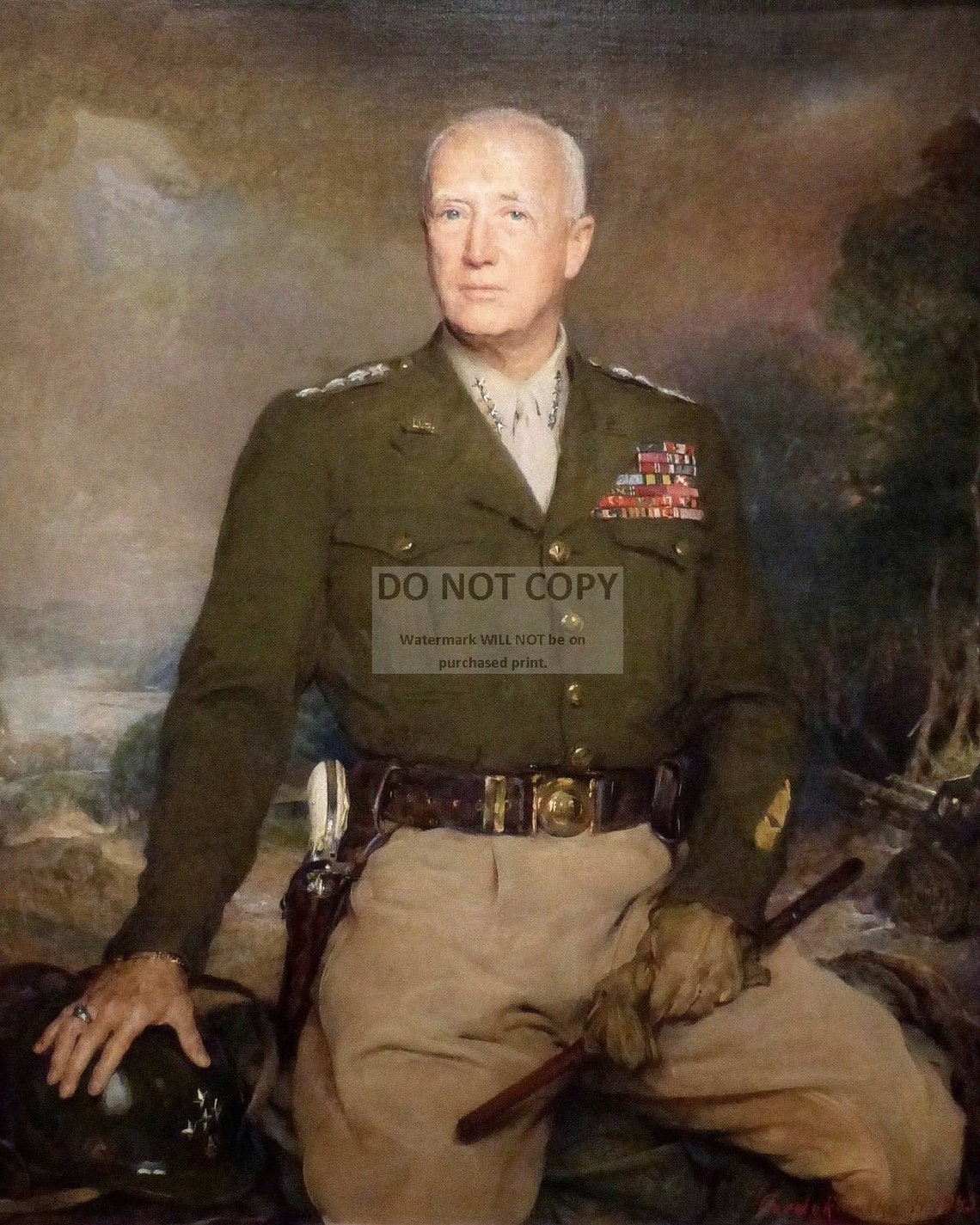 Portrait of U.S. Army General George S. Patton 8X10 or 11X14 | Etsy