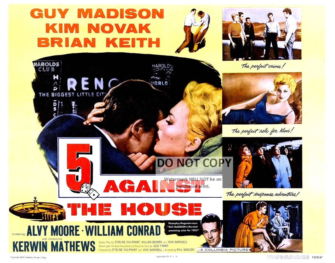 Movie Poster From the Film "5 Against the House" Starring Kim Novak ...