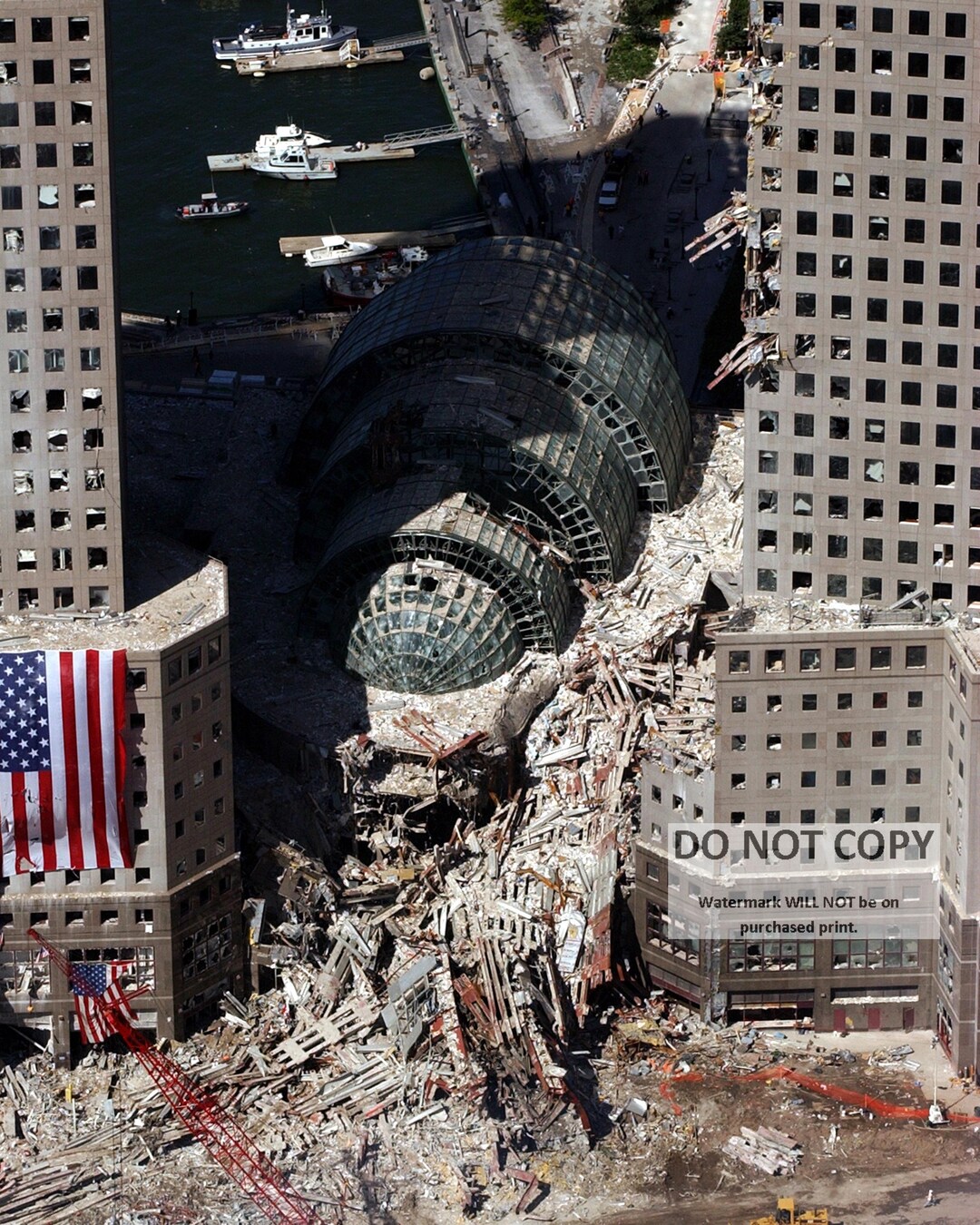 9/11 World Trade Center Damage Photo: Aerial View - Etsy