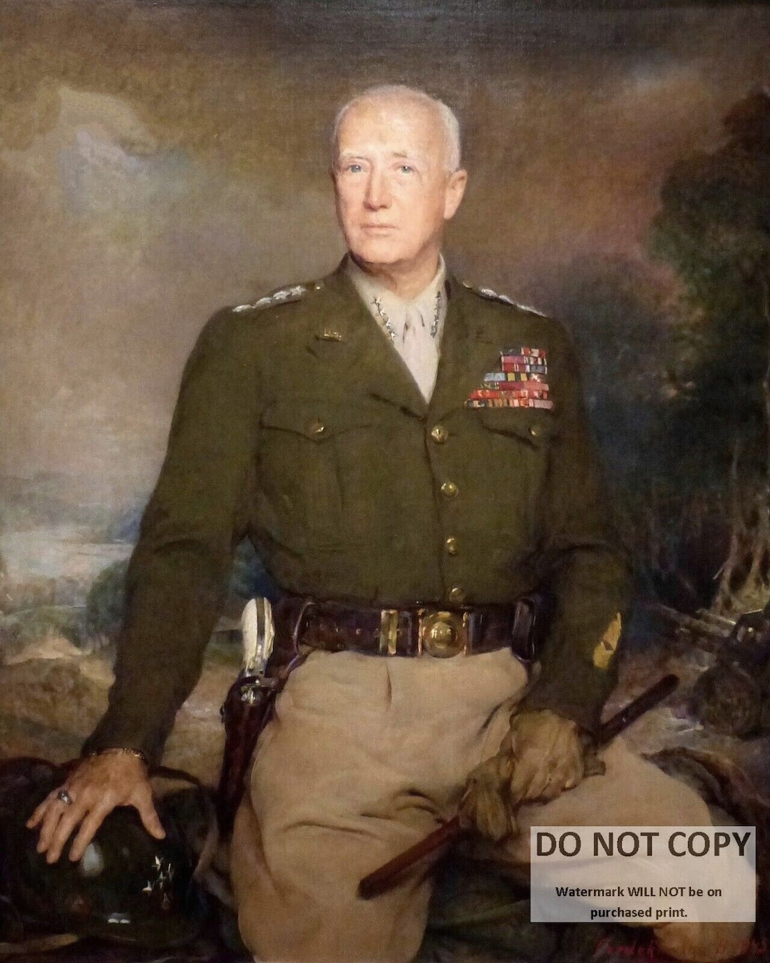 Portrait of U.S. Army General George S. Patton - 8X10 or 11X14 Photo ...