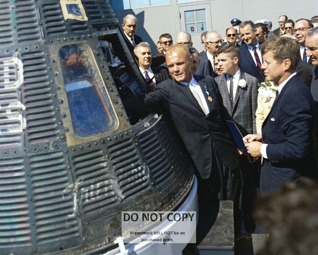 JFK & John Glenn With Friendship 7 Mercury Capsule NASA Photo - Etsy