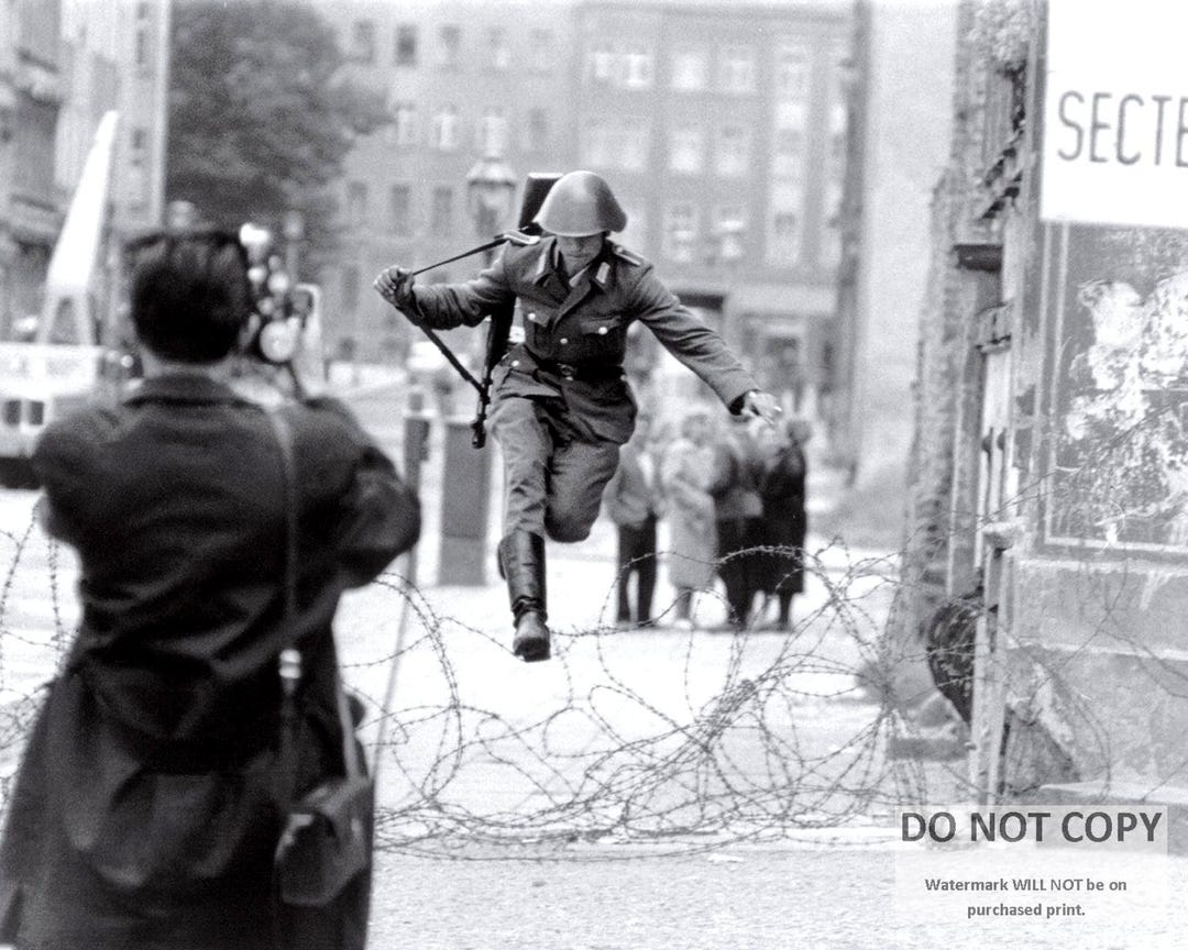 East German Guard Jumps to Freedom Photo – West Berlin, 1961 - Etsy