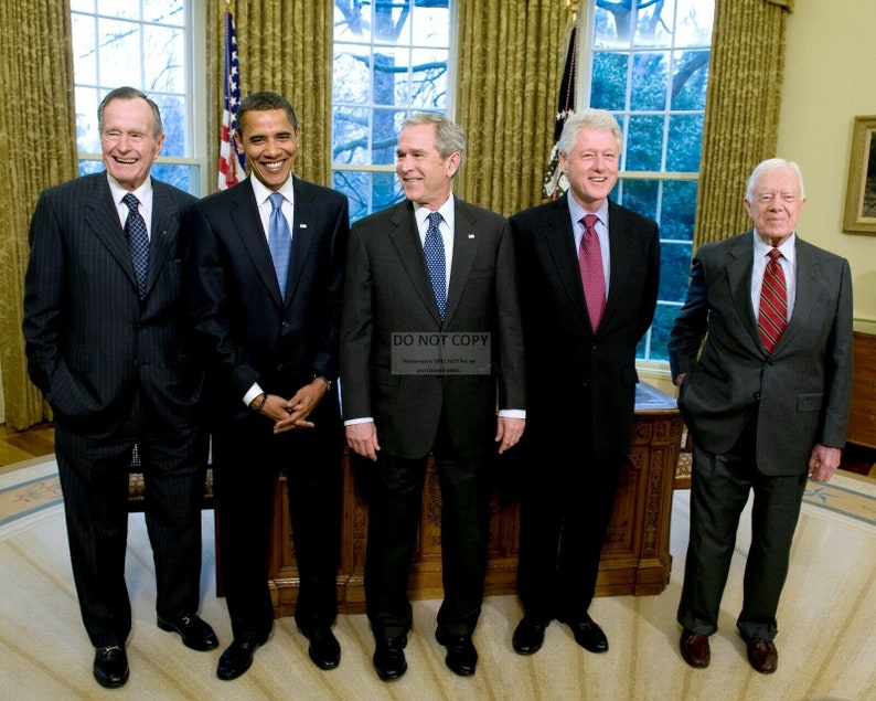 President George W. Bush With Barack Obama Bill Clinton | Etsy