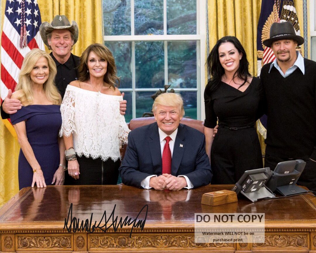 Donald Trump, Sarah Palin, Ted Nugent, Kid Rock Photo With Facsimile ...