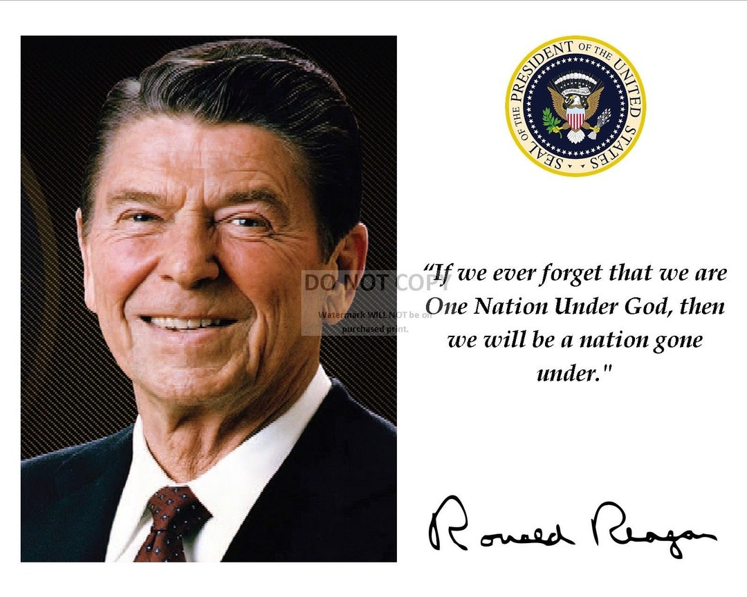 Ronald Reagan one Nation Under God Quote With - Etsy