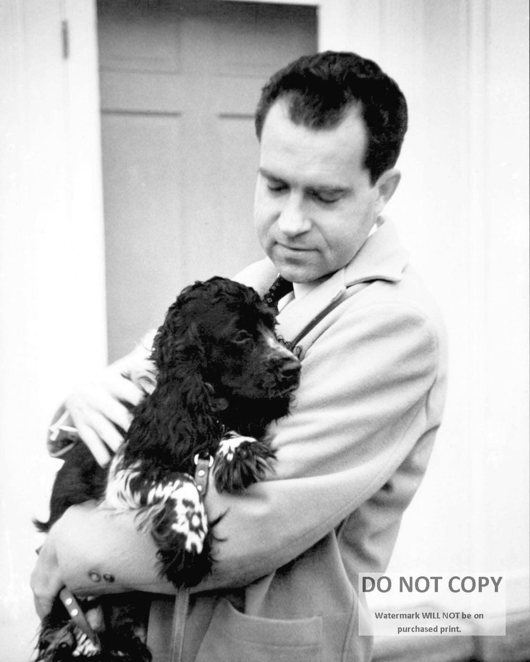 Richard Nixon Holds His Dog "checkers" Known From the "checkers Speech ...