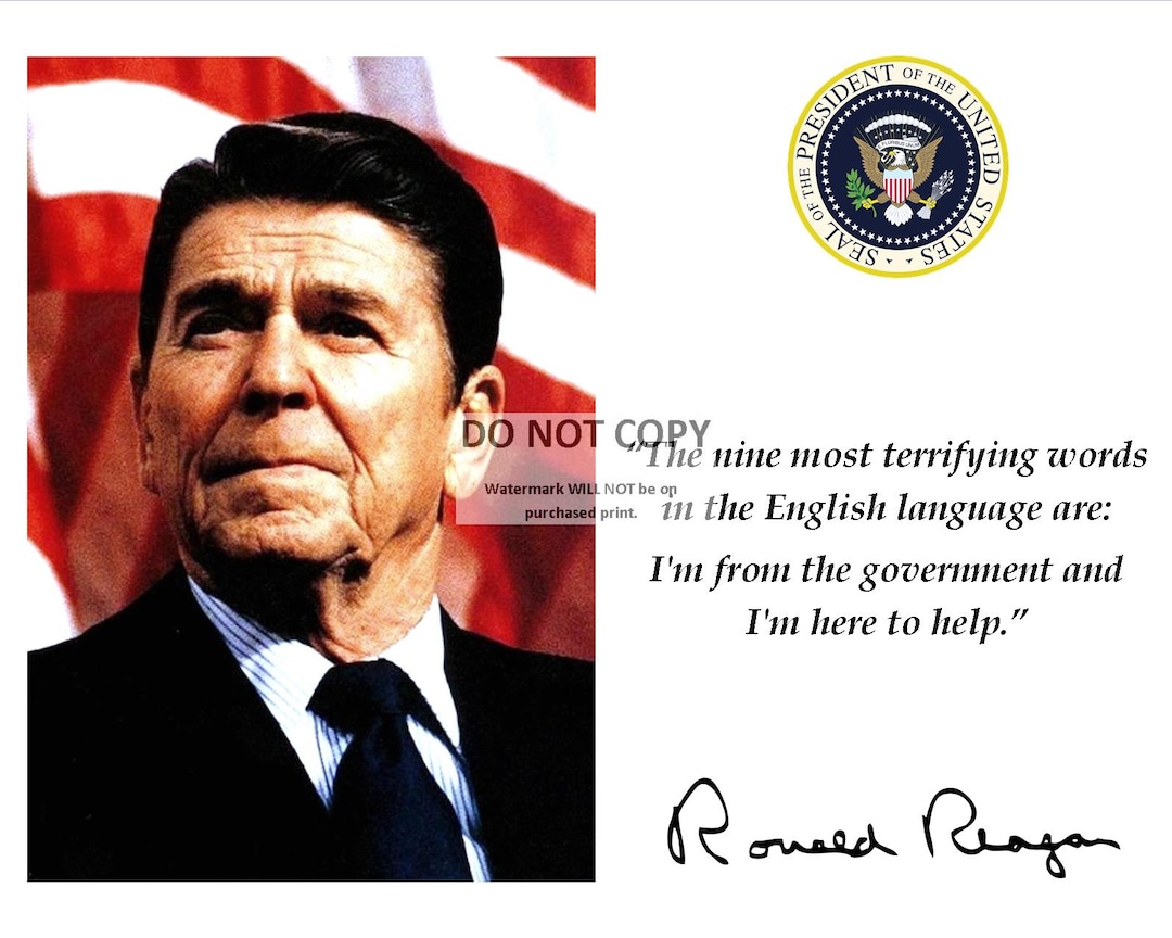 Ronald Reagan "terrifying Words" Quote Photo Print (facsimile Autograph ...