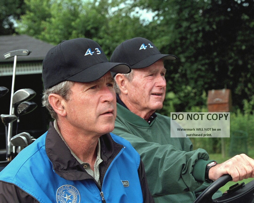 George W. Bush & Father Photo: Golf Outing Print - Etsy